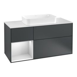 Villeroy & Boch Villeroy und Boch Finion Waschtischunterschrank G291MTHG 120cm, Abdeckplatte white matt, Emotion, Regal links White matt lacquer, Midnight Blue Matt Lacquer