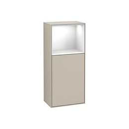 Villeroy & Boch Villeroy und Boch Finion Seitenschrank G500GFHH 41,8x93,6cm, links, Emotion, Regal oben Glossy White, Sand Matt Lacquer