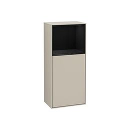 Villeroy & Boch Villeroy und Boch Finion Seitenschrank G500PHHH 41,8x93,6cm, links, Emotion, Regal oben Glossy Black, Sand Matt Lacquer