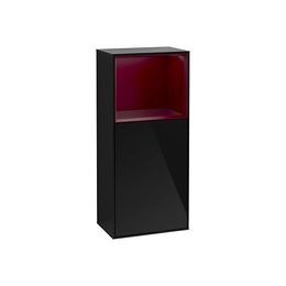 Villeroy & Boch Villeroy und Boch Finion Seitenschrank F500HBPH 41,8x93,6x27cm, links, Regal oben Peony Matt, Glossy Black Lacquer