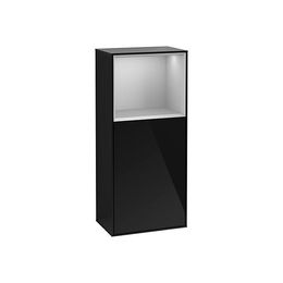 Villeroy & Boch Villeroy und Boch Finion Seitenschrank G510GJPH 41,8x93,6cm, rechts, Emotion, Regal oben Light Grey Matt, Glossy Black Lacquer