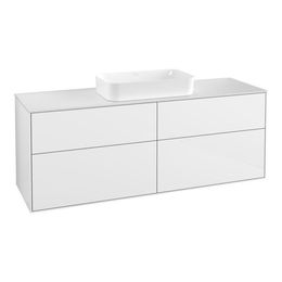 Villeroy & Boch Villeroy und Boch Finion Waschtischunterschrank F32100GF 160x60,3cm, Abdeckplatte white matt, Glossy white lacquer