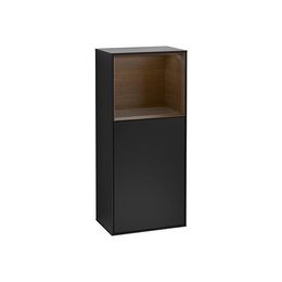 Villeroy & Boch Villeroy und Boch Finion Seitenschrank G510GNPD 41,8x93,6cm, rechts, Emotion, Regal oben Walnut veneer, Black matt lacquer