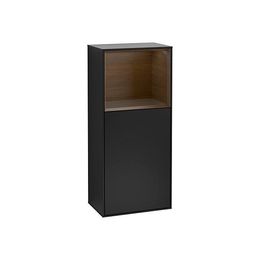 Villeroy & Boch Villeroy und Boch Finion Seitenschrank G500GNPD 41,8x93,6cm, links, Emotion, Regal oben Walnut veneer, Black matt lacquer