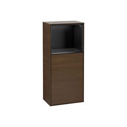 Villeroy & Boch Villeroy und Boch Finion Seitenschrank F500PDGN 41,8x93,6x27cm, links, Regal oben Black matt, Walnut veneer