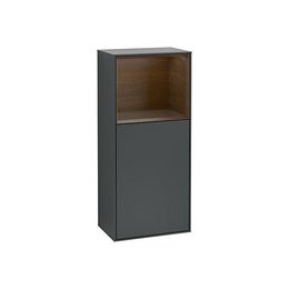 Villeroy & Boch Villeroy und Boch Finion Seitenschrank G500GNHG 41,8x93,6cm, links, Emotion, Regal oben Walnut Veneer, Midnight Blue Matt Lacquer