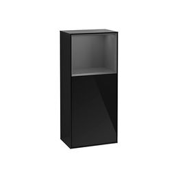 Villeroy & Boch Villeroy und Boch Finion Seitenschrank G500GKPH 41,8x93,6cm, links, Emotion, Regal oben Anthracite Matt, Glossy Black Lacquer