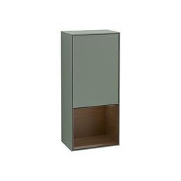 Villeroy & Boch Villeroy und Boch Finion Seitenschrank G550GNGM 41,8cm, rechts, Emotion, Regal unten Walnut Veneer, Olive Matt Lacquer