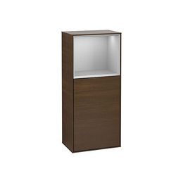 Villeroy & Boch Villeroy und Boch Finion Seitenschrank F510GJGN 41,8x93,6x27cm, rechts, Regal oben Light grey matt, Walnut veneer
