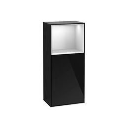 Villeroy & Boch Villeroy und Boch Finion Seitenschrank F500MTPH 41,8x93,6x27cm, links, Regal oben White Matt, Glossy Black Lacquer