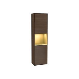 Villeroy & Boch Villeroy und Boch Finion Hochschrank F470HFGN 41,8x151,6x27cm, rechts, Regal Gold Matt Lacquer, Walnut veneer