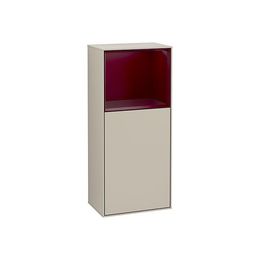 Villeroy & Boch Villeroy und Boch Finion Seitenschrank F500HBHH 41,8x93,6x27cm, links, Regal oben Peony Matt, Sand Matt Lacquer