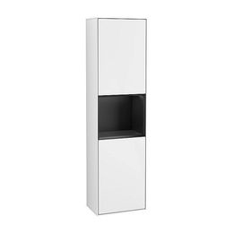 Villeroy & Boch Villeroy und Boch Finion Hochschrank F460PDGF 41,8x151,6x27cm, links, Regal Black matt lacquer, Glossy white lacquer