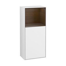 Villeroy & Boch Villeroy und Boch Finion Seitenschrank F510GNGF 41,8x93,6x27cm, rechts, Regal oben Walnut veneer, Glossy white lacquer