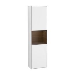 Villeroy & Boch Villeroy und Boch Finion Hochschrank F460GNGF 41,8x151,6x27cm, links, Regal Walnut veneer, Glossy white lacquer