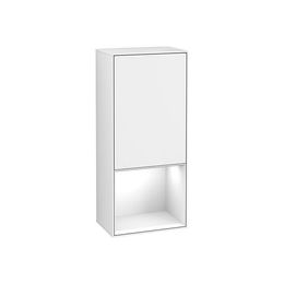 Villeroy & Boch Villeroy und Boch Finion Seitenschrank F550GFGF 41,8x93,6x27cm, rechts, Regal unten Glossy White, Glossy white lacquer