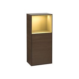 Villeroy & Boch Villeroy und Boch Finion Seitenschrank F530HFGN 41,8cm, rechts, Ladestation, Regal Gold Matt Lacquer, Walnut veneer