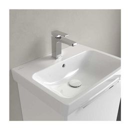 Villeroy & Boch Villeroy und Boch Architectura Waschtisch 4A87MG01 55x42cm, geschliffen, 1 Hahnloch, mit &Uuml;berlauf, wei&szlig;