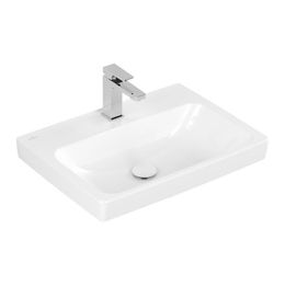 Villeroy & Boch Villeroy und Boch Architectura Waschtisch 4A8761T2 60x44,5cm, 1 Hahnloch, ohne &Uuml;berlauf, wei&szlig; AntiBac C-plus