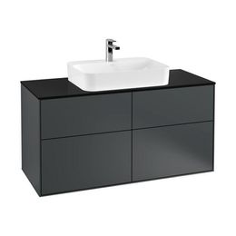 Villeroy & Boch Villeroy und Boch Finion Waschtischunterschrank F38200HG 120x60,3cm, Abdeckplatte black matt, Midnight Blue Matt Lacquer