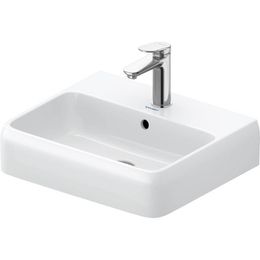 Duravit Qatego Aufsatz-Waschtisch 2382500027 50 x 42 cm, weiß Hochglanz, mit Hahnloch, Überlauf, Hahnlochbank, geschliffen