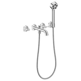Hansgrohe AXOR One 3-Loch Wannenarmatur 48444000 Unterputz, Ausladung 220mm, mit Handbrause, mit Hebelgriff, chrom