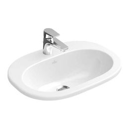 Villeroy & Boch Villeroy & Boch O.Novo Einbauwaschtisch 41615701 weiss, 56 x 40,5 cm, ohne &Uuml;berlauf, mit Hahnloch