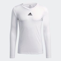 Langarmshirt adidas Performance "TEAM BASE TEE", Herren, Gr. XL, weiß, Obermaterial: 100% Polyester, clean, normal, V-Ausschnitt, Shirts