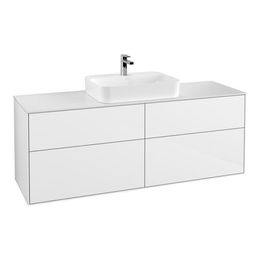 Villeroy & Boch Villeroy und Boch Finion Waschtischunterschrank G44100GF 160x60,3cm, Emotion, Abdeckplatte white matt, Glossy white lacquer