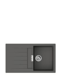 Hansgrohe Einbausp&uuml;le 43356290 750x490mm, Haupt- und Zusatzbecken, 840 x 480 mm, steingrau