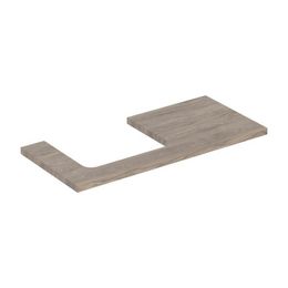 Geberit One Waschtisch-Platte 505304006 105 x 3 x 47 cm, Nussbaum hickory/Melamin Holzstruktur, Ausschnitt links