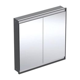 Geberit One Unterputz Spiegelschrank 505803007 90 x 90 x 15cm, schwarz matt/Aluminium pulverbeschichtet, mit ComfortLight, 2 T&uuml;ren
