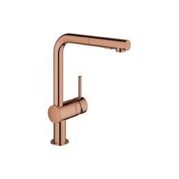 Grohe Minta Sp&uuml;ltisch-Einhebelmischer 30274DA0 warm sunset, herausziehbare Dual-Sp&uuml;lbrause, L-Auslauf