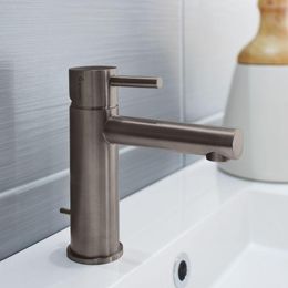 Herzbach Design iX PVD Waschtischarmatur 21.133100.1.40 M-Size, mit Ablaufgarnitur, Black Steel
