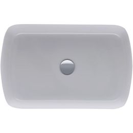 Duravit Qatego Aufsatzbecken 2384600079 60x40cm, ohne Hahnloch, &Uuml;berlauf, Hahnlochbank, geschliffen, wei&szlig; Hochglanz