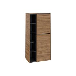 Villeroy & Boch Villeroy und Boch Subway 3.0 Mittelschrank C59901RH 57,4x120x36,2cm, Schanier rechts/Griff Volcano black, kansas oak