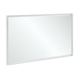 Villeroy & Boch Villeroy und Boch Subway 3.0 Spiegel A4631300 Aluminiumrahmen, 130 x 75 x 4.75 cm, wei&szlig; matt, Sensordimmer, Smarthome f&auml;hig