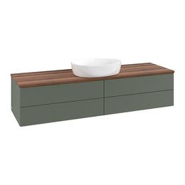 Villeroy & Boch Villeroy und Boch Antao Waschtisch-Unterschrank K25112HL 160x36x50cm, Waschbeckenplattenfarbe warm walnut, leaf green matt lacquer