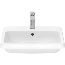 Duravit Qatego Einbauwaschtisch 2396550027 mit Hahnlochbank, Hahnloch, &Uuml;berlauf, Wei&szlig; Hochglanz, 500mm