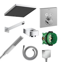 Hansgrohe LivaFine Unterputz-Duschsystem mit Thermostat, 15671000#Set2,