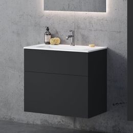 neoro n50T46 Unterschrank B: 80 cm mit 2 Ausz&uuml;gen, Waschtisch eckig wei&szlig;,, BN0075BM,