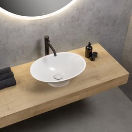 rivea Izumi Aufsatzwaschtisch B: 48 H: 14,5 T: 35 cm, mit pflegeleichter Oberfl&auml;che, BR0537WH,