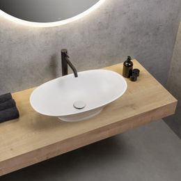 rivea Izumi Aufsatzwaschtisch B: 60 H: 14,5 T: 35 cm, mit pflegeleichter Oberfl&auml;che, BR0538WM,