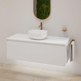 rivea Dia soleado Unterschrank B: 120 cm mit 1 Auszug, Waschtisch wei&szlig;,, BR0526WH+BR0108WM,