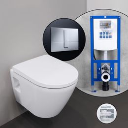 Duravit D-Neo Compact Komplett-SET Wand-WC mit neeos Vorwandelement,, 2587092000+16791CR#SET,