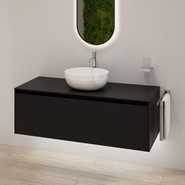 rivea Dia soleado Unterschrank B: 120 cm mit 1 Auszug, Waschtisch wei&szlig;,, BR0526WH+BR0108BM,