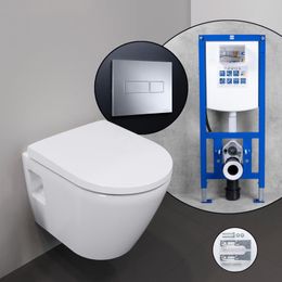 Duravit D-Neo Compact Komplett-SET Wand-WC mit neeos Vorwandelement,, 45870900A1+16601CR#SET,