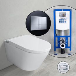 evineo ineo3 ECO soft Komplett-SET Dusch-WC mit neeos Vorwandelement,, BE0628WH+16791CR#SET,