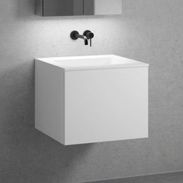 neoro n50 Unterschrank B: 60 cm mit 1 Auszug, Waschtisch ohne Hahnloch wei&szlig;,, BN0093WH+BN0431WM,