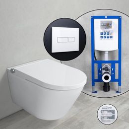 evineo ineo3 ECO soft Komplett-SET Dusch-WC mit neeos Vorwandelement,, BE0628WH+16601WH#SET,